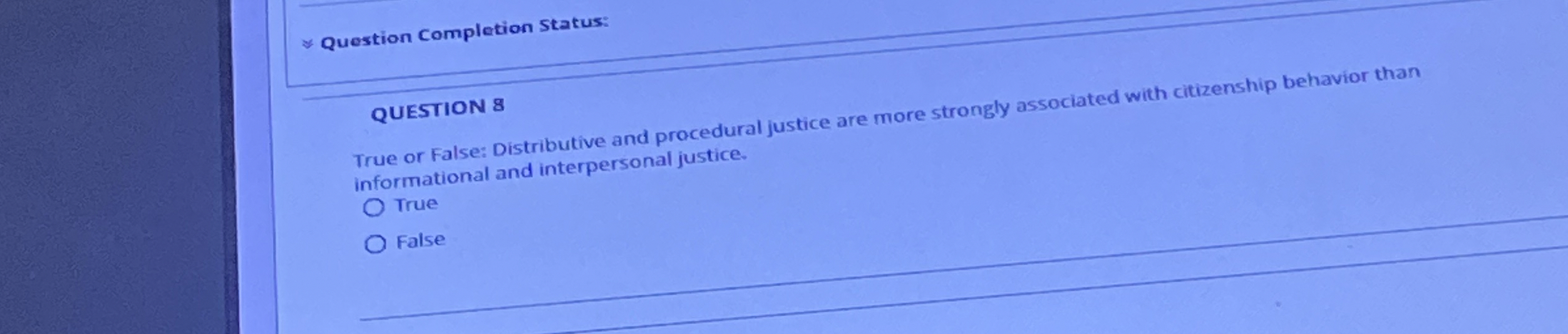 Solved Question Completion Status:QUESTION 8True or False: | Chegg.com
