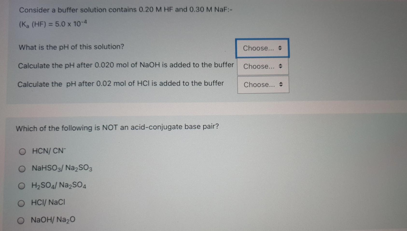 Solved Consider a buffer solution contains 0.20 M HF and | Chegg.com