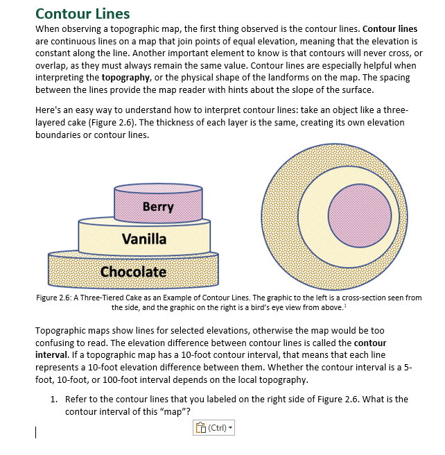 Refer to the contour lines that you labeled on the | Chegg.com
