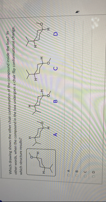 Solved Which drawing shows the other chair conformation of | Chegg.com