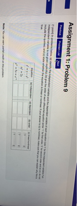 Solved Assignment 1: Problem 7 Logged in Previous Problem | Chegg.com