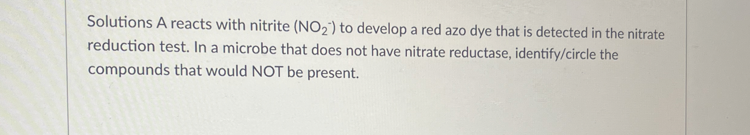 Solved Solutions A reacts with nitrite (NO2-)to develop a | Chegg.com