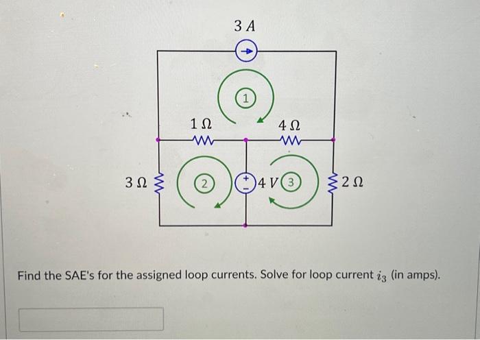 Solved Find the SAE's for the assigned loop currents. Solve | Chegg.com