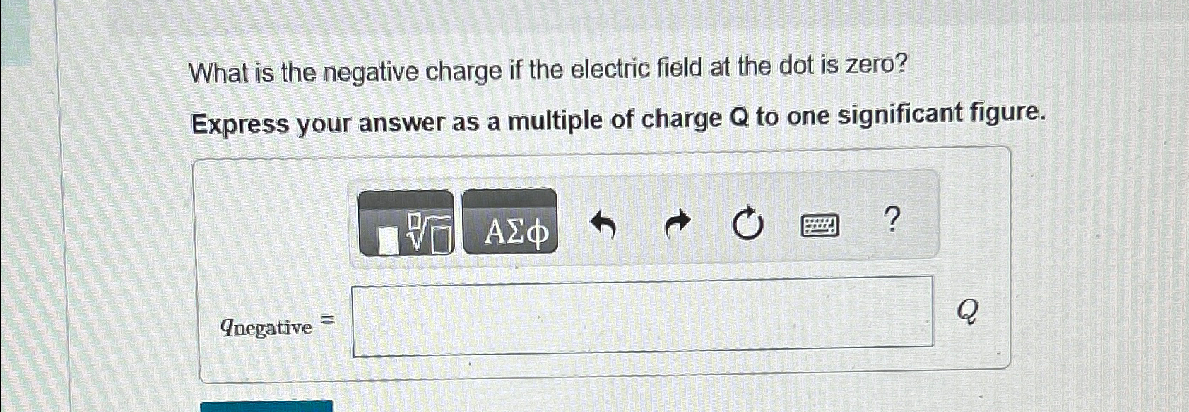 What is the negative charge if the electric field at | Chegg.com