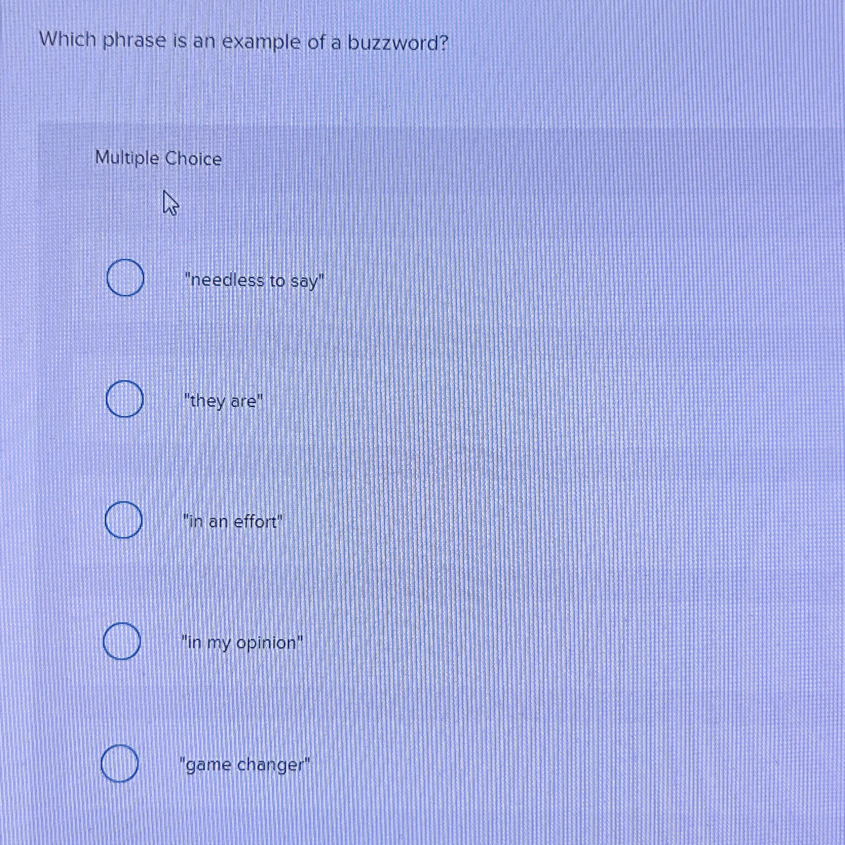 Solved Which phrase is an example of a buzzword?Multiple | Chegg.com