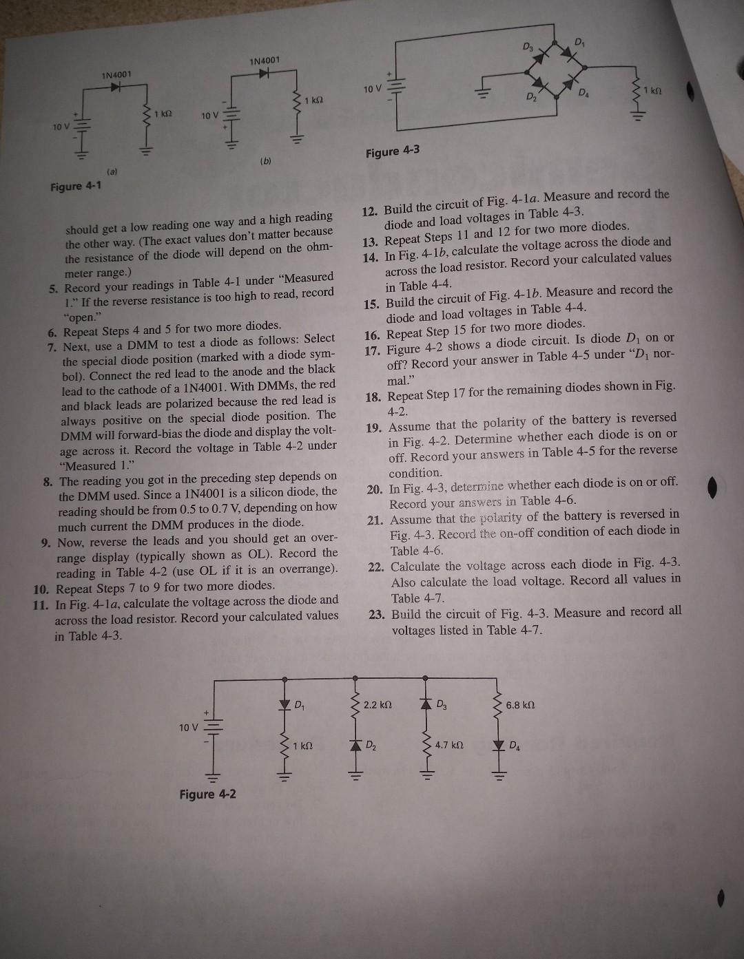 Solved experiment 4 semi conductor diode please can you fill | Chegg.com