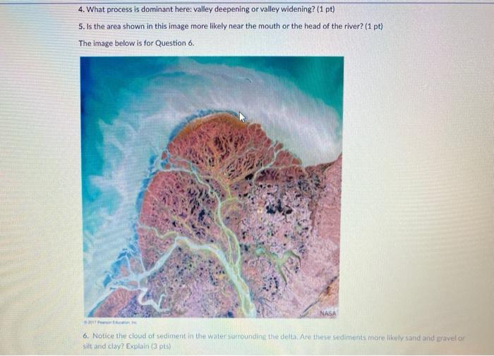 Solved 4. What process is dominant here: valley deepening or | Chegg.com
