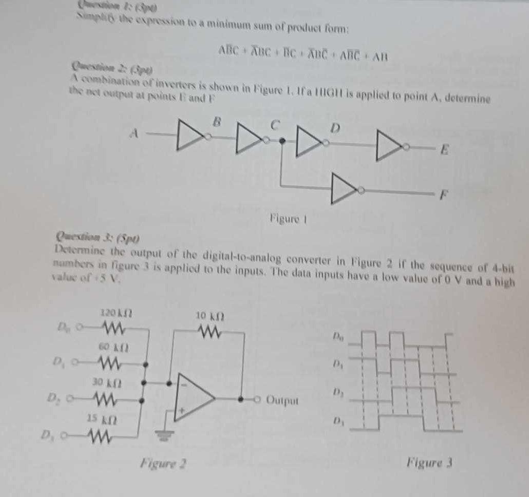 Solved Simplid the eypeaxion to a mintimum sum of produet | Chegg.com