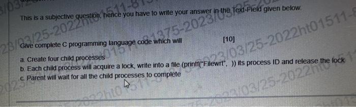 Solved This is a subjective question, hence you have to | Chegg.com