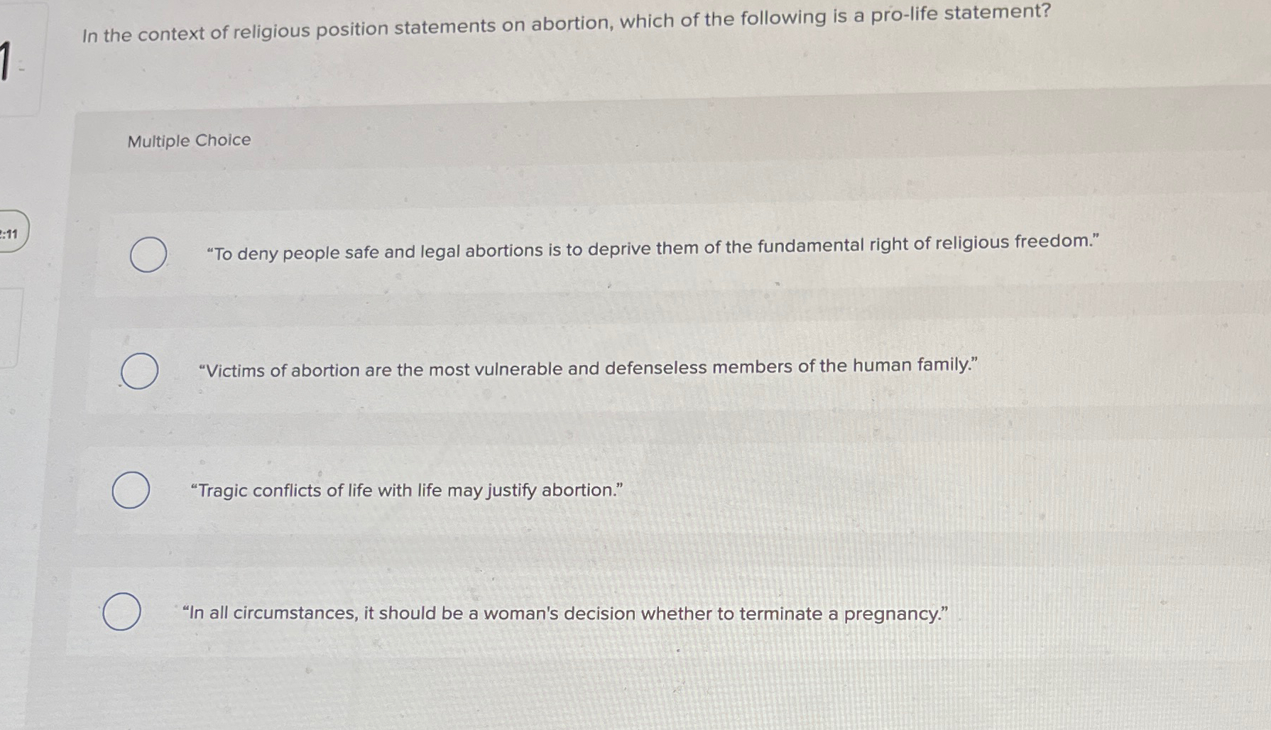 Solved In the context of religious position statements on | Chegg.com