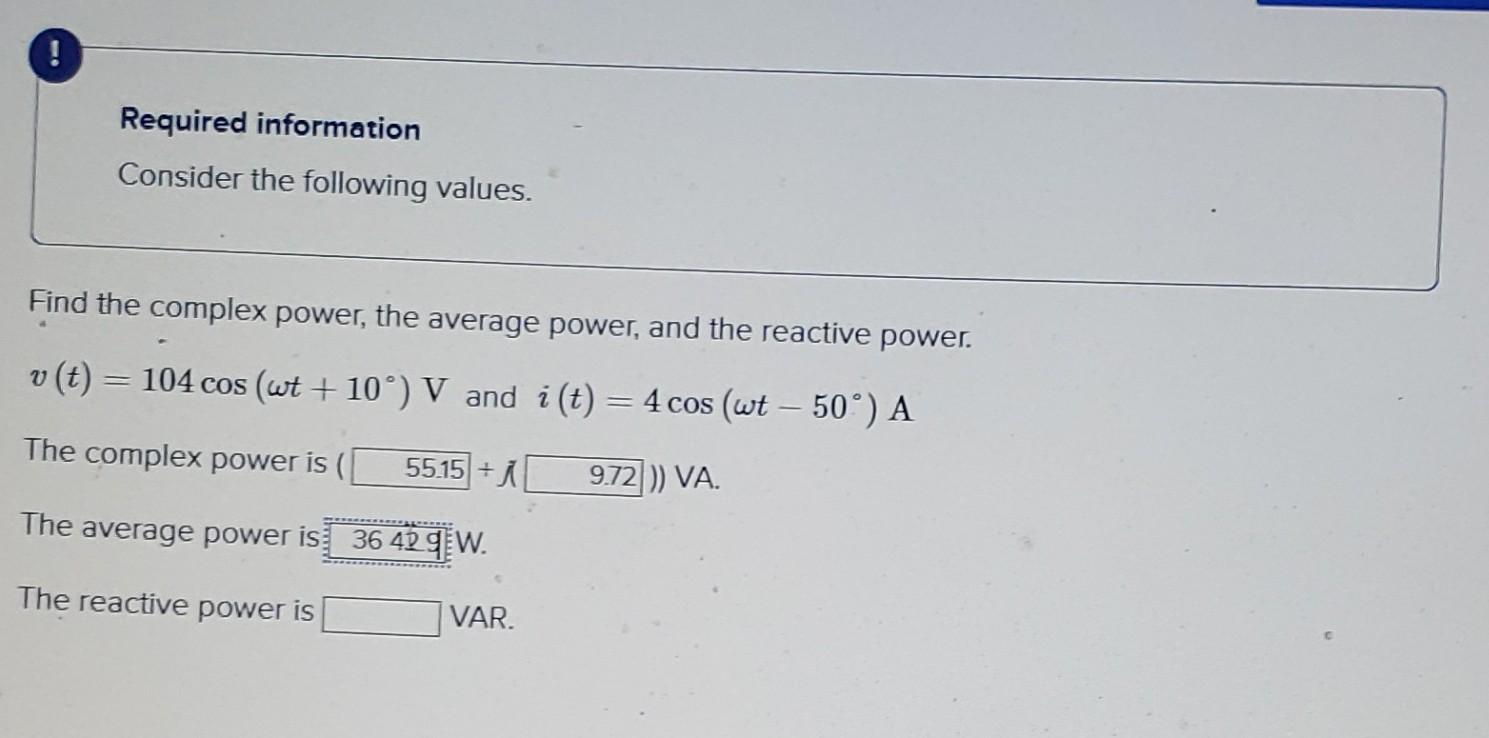 Solved Find the complex power, the average power, and the | Chegg.com