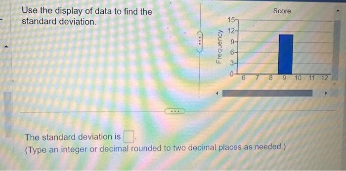 Solved Use the display of data to find the standard | Chegg.com