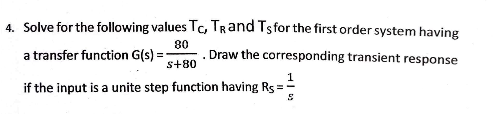 Solved Solve for the following values TC,TR ﻿and TS ﻿for the | Chegg.com