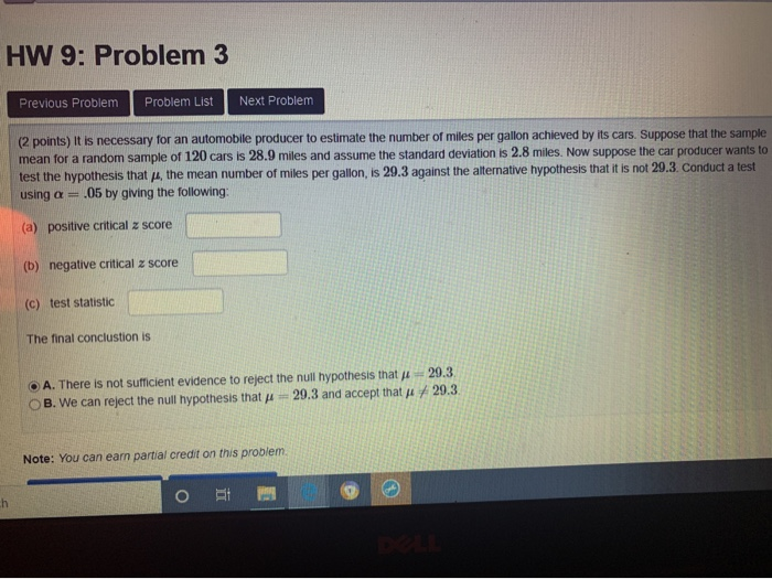 Solved HW 9: Problem 3 Previous Problem Problem List Next | Chegg.com