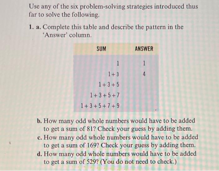 Solved Use any of the six problem-solving strategies | Chegg.com