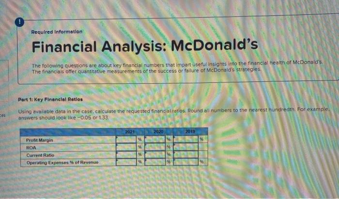 Solved Financial Analysis: McDonald's | Chegg.com