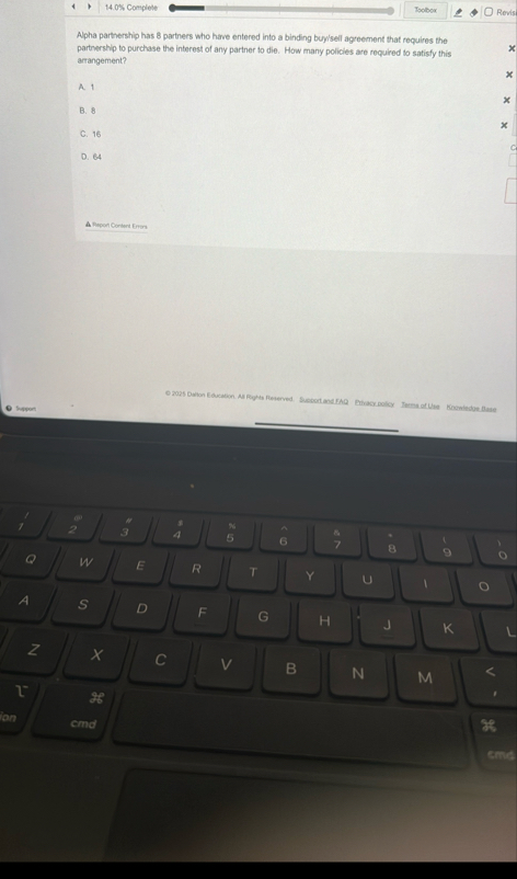 Solved Apha parthership has 8 ﻿partners who have entered | Chegg.com