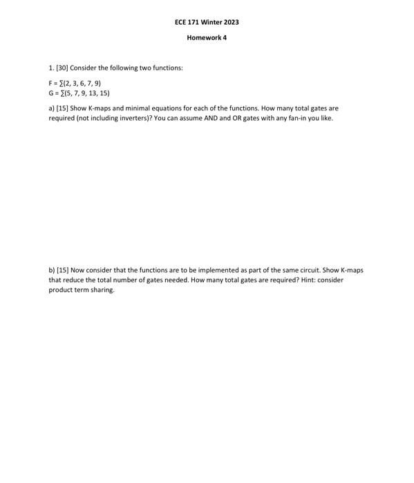 Solved 1. [30] Consider the following two functions: | Chegg.com