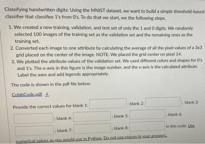 Solved Classifying handwritten digits: Using the MNIST | Chegg.com