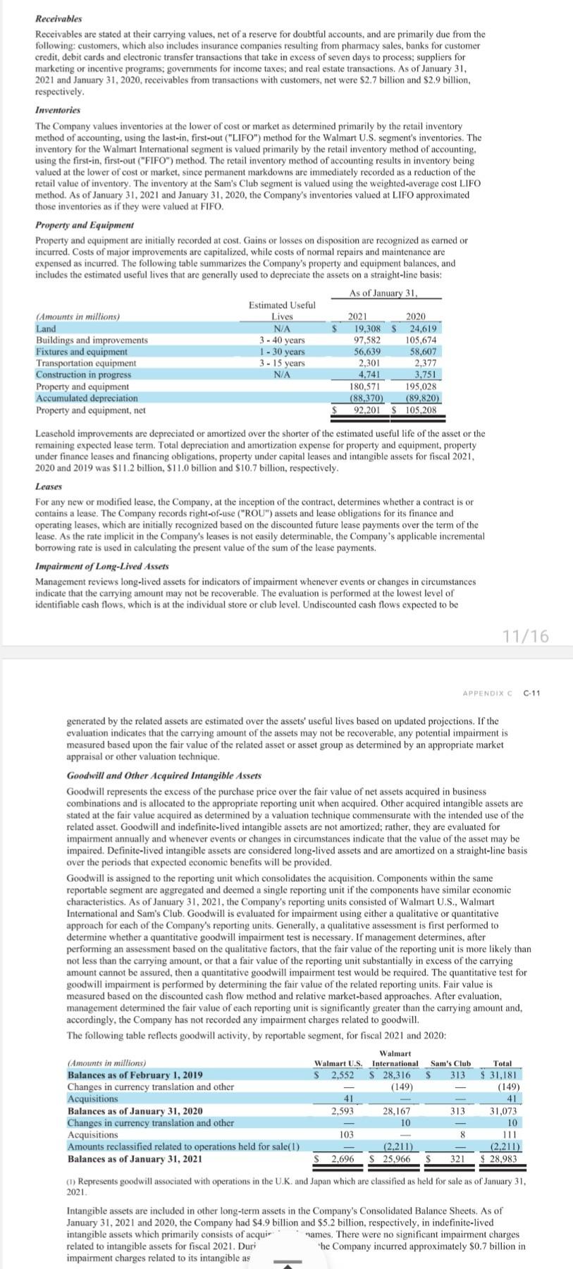 Solved Refer to the financial statements of Walmart | Chegg.com