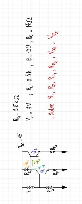 Solved RC1=3.5kΩVG1=2 V;RL=3.5k;β=100,RE1=1kΩ . Solve | Chegg.com