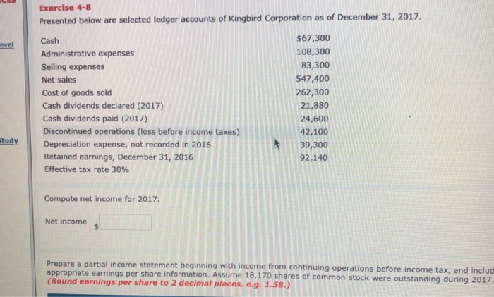 Solved Exercise 4-8 Presented below are selected ledger | Chegg.com Solved Exercise 4-8 Presented below are selected ledger | Chegg.com