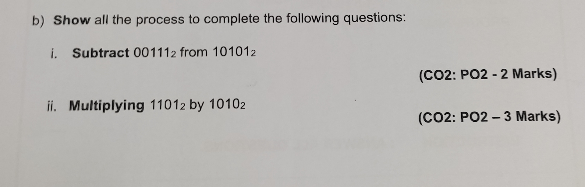 Solved b) ﻿Show all the process to complete the following | Chegg.com