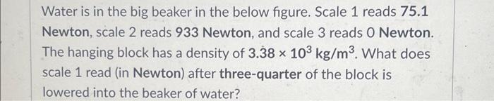Solved Water is in the big beaker in the below figure. Scale | Chegg.com