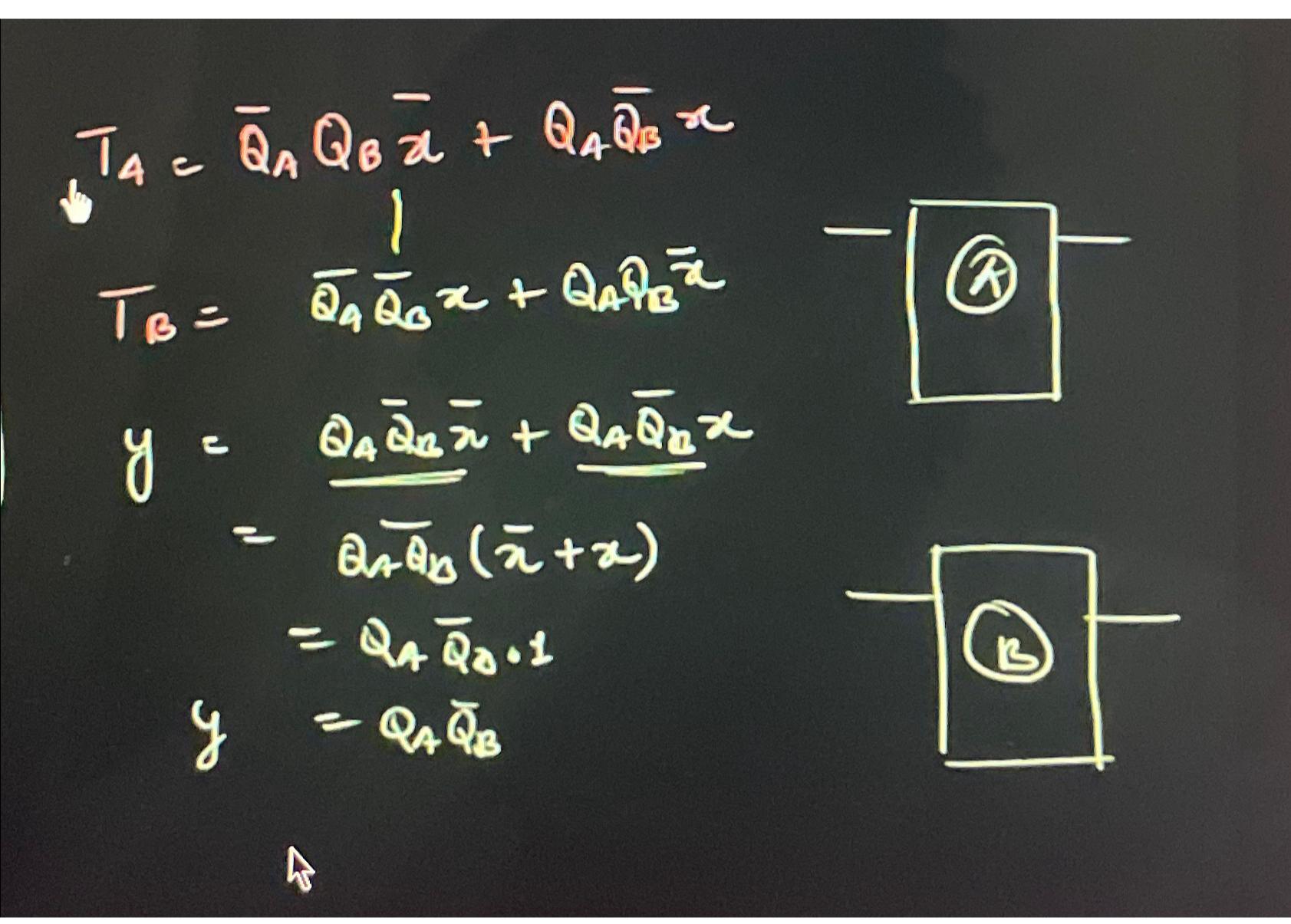 Solved Implement TA Tb abd y using Flip flop A and B using | Chegg.com