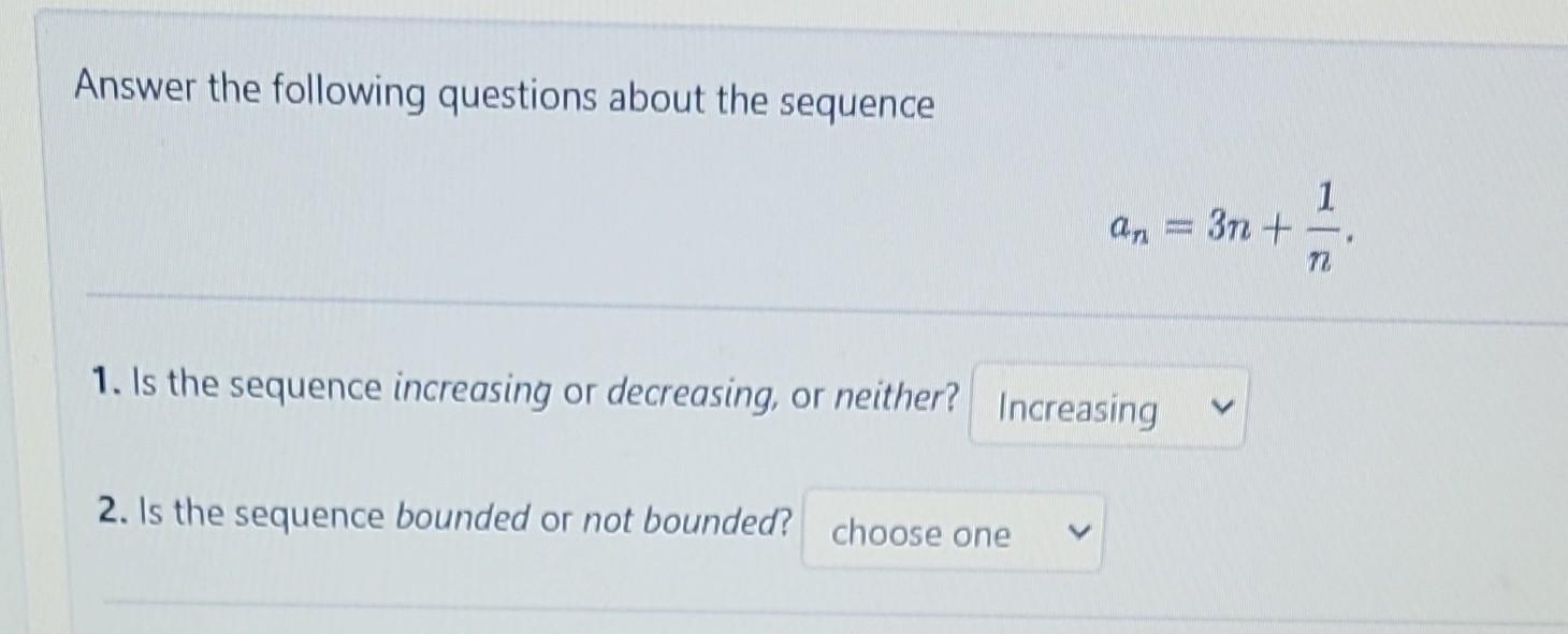 Solved Answer the following questions about the sequence | Chegg.com