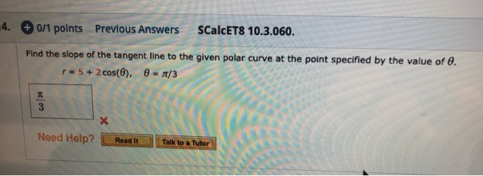 Solved +0/1 points Previous Answers SCalcET8 10.2.041. Find | Chegg.com