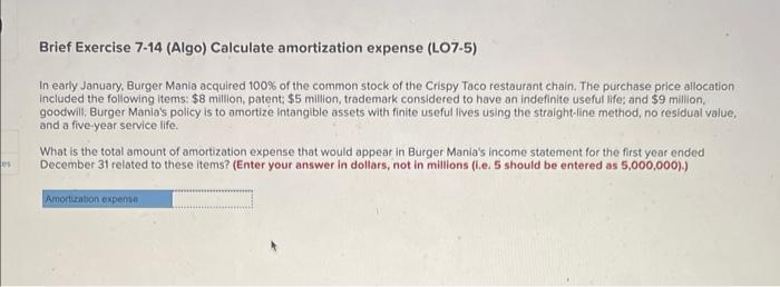 Solved Brief Exercise 7-14 (Algo) Calculate amortization | Chegg.com Solved Brief Exercise 7-14 (Algo) Calculate amortization | Chegg.com