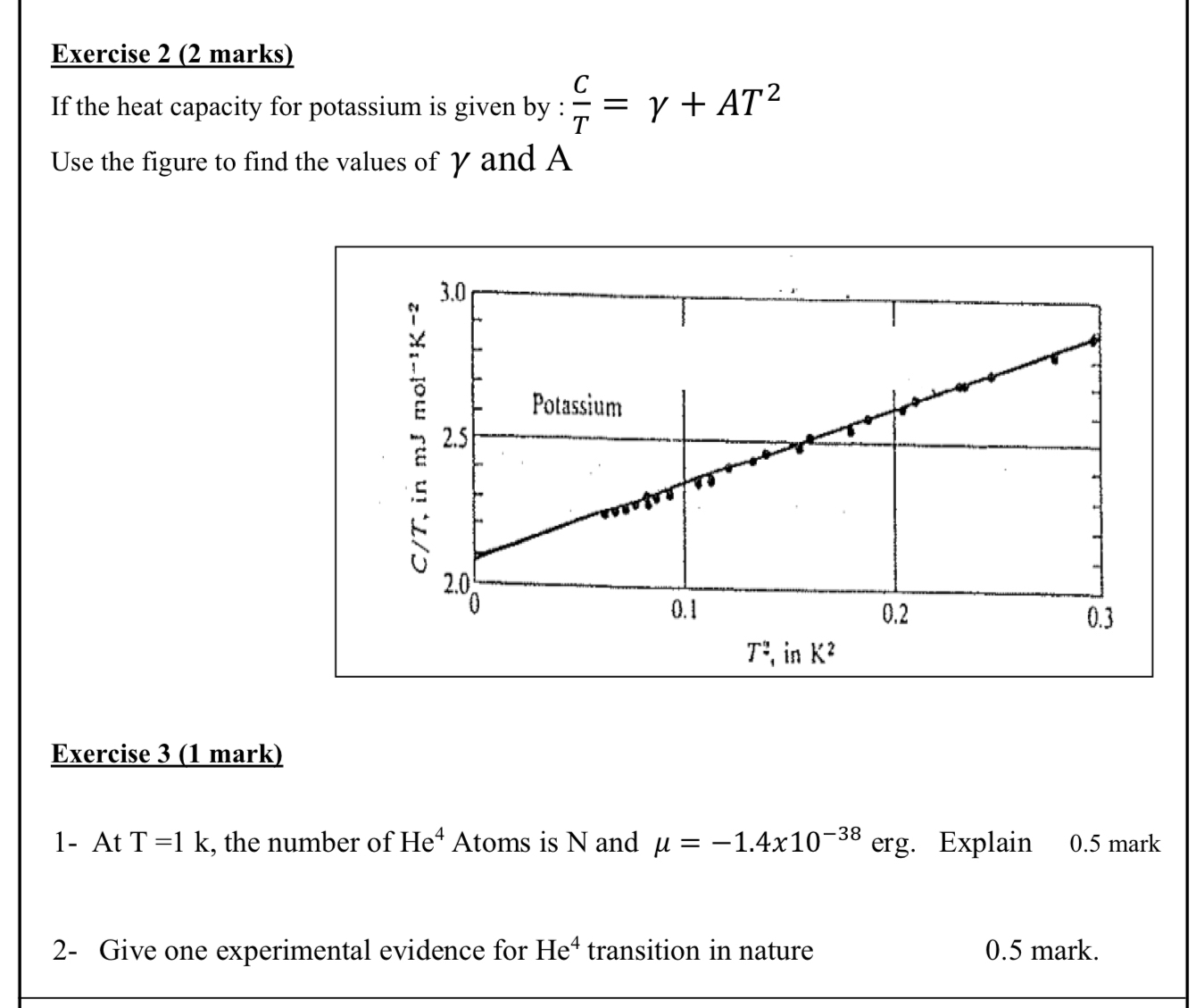 Solved Exercise 2 (2 ﻿marks)If the heat capacity for | Chegg.com