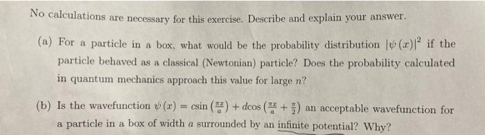 Solved No calculations are necessary for this exercise. | Chegg.com