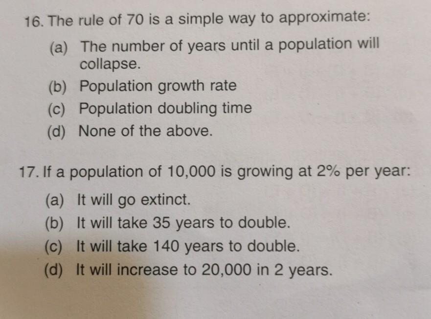 Solved 16. The rule of 70 is a simple way to approximate: | Chegg.com