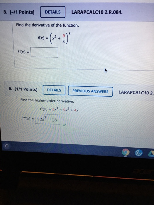 Solved 8. [-/1 Points] DETAILS LARAPCALC10 2.R.084. Find the | Chegg.com