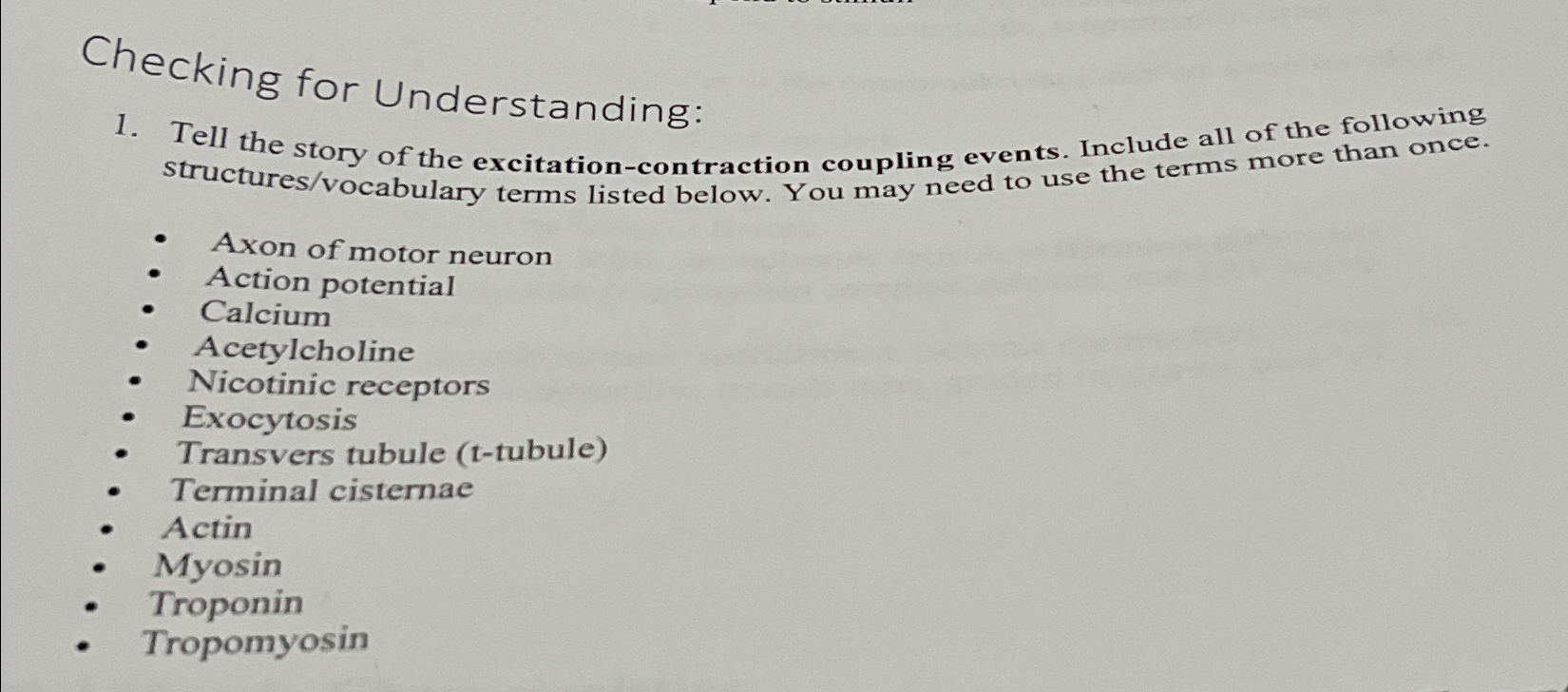 Solved Checking for Understanding:Tell the story of the | Chegg.com