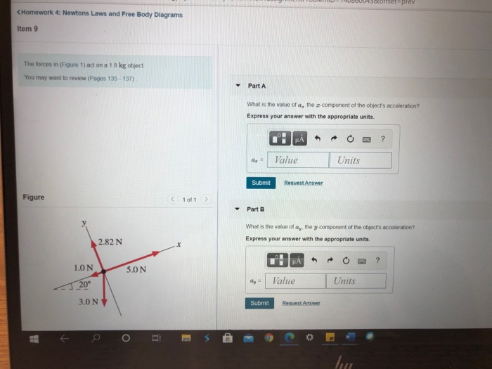 Solved set per Part B What is the value of ay, they | Chegg.com