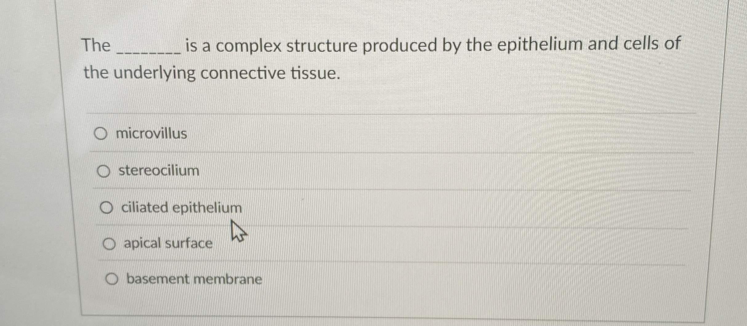 Solved Theis a complex structure produced by the epithelium | Chegg.com