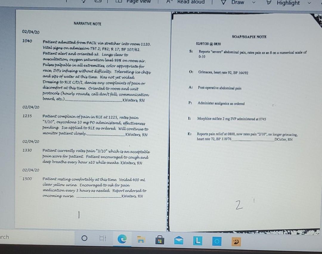 Page View Read aloud Draw • Highlight NARRATIVE NOTE | Chegg.com