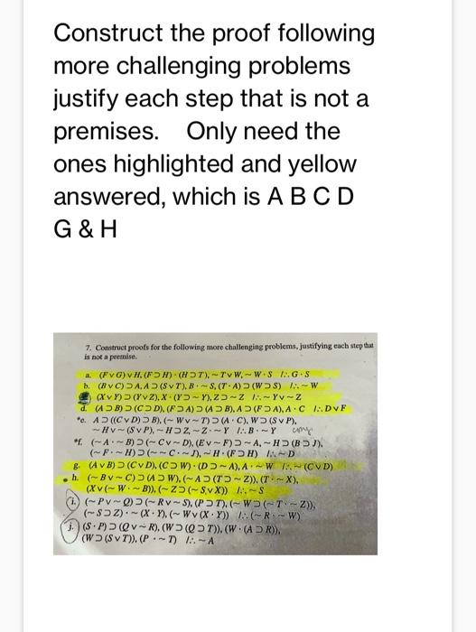 Construct the proof following more challenging | Chegg.com