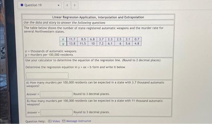 Solved Linear Regression Application, Interpolation and | Chegg.com