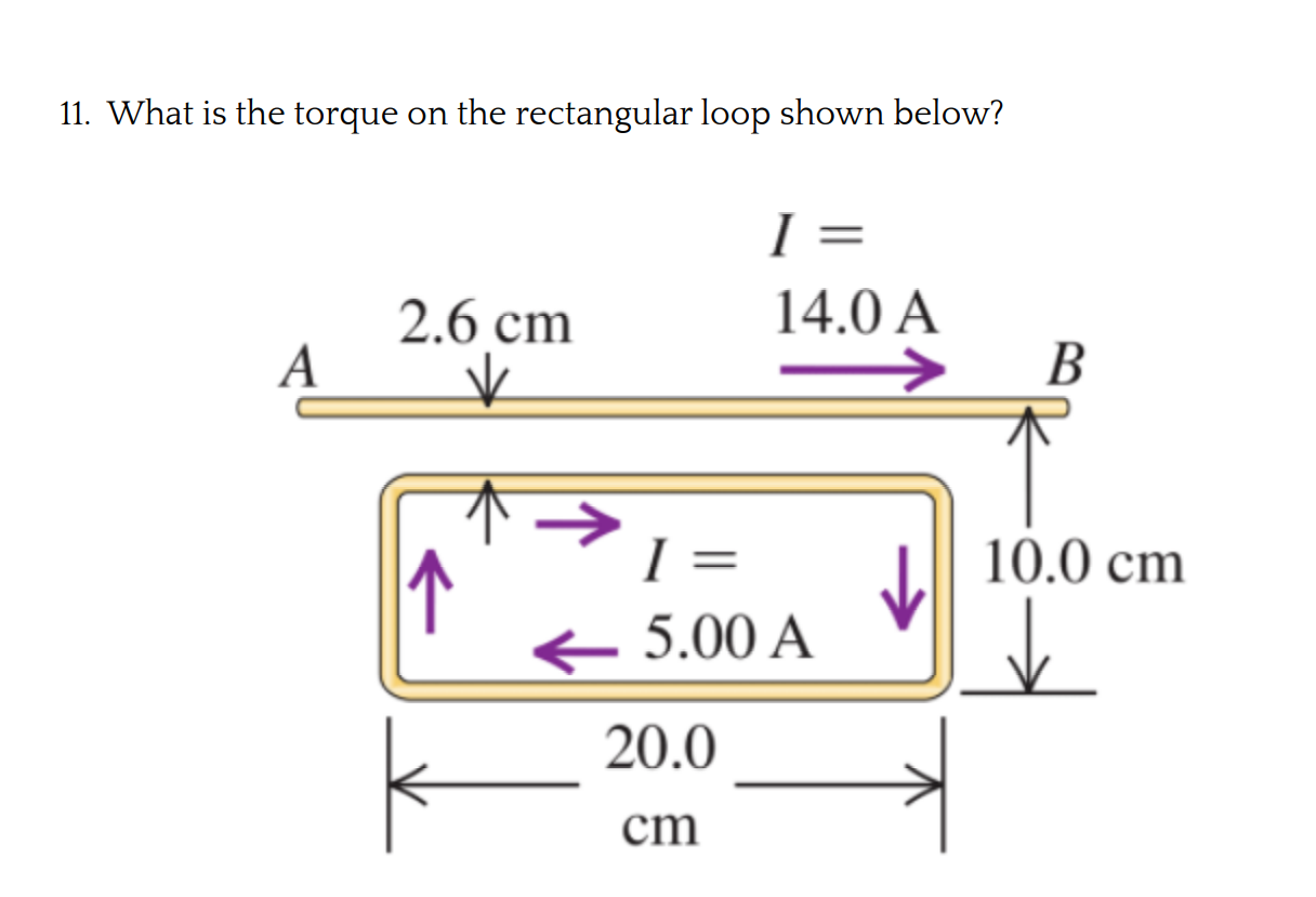 Solved What is the torque on the rectangular loop shown | Chegg.com