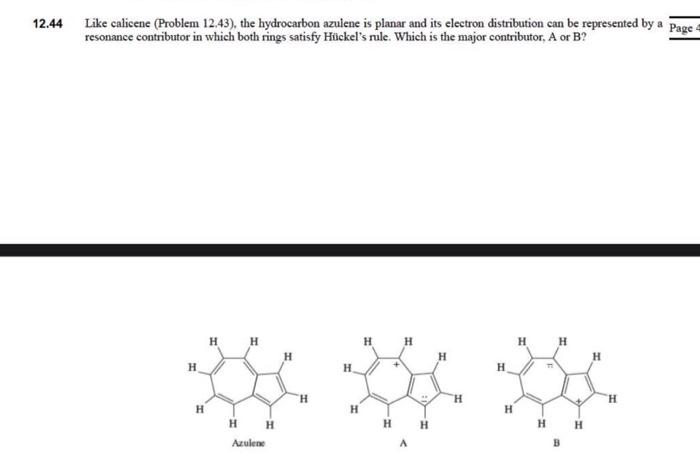 Solved 44 Like calicene (Problem 12.43), the hydrocarbon | Chegg.com