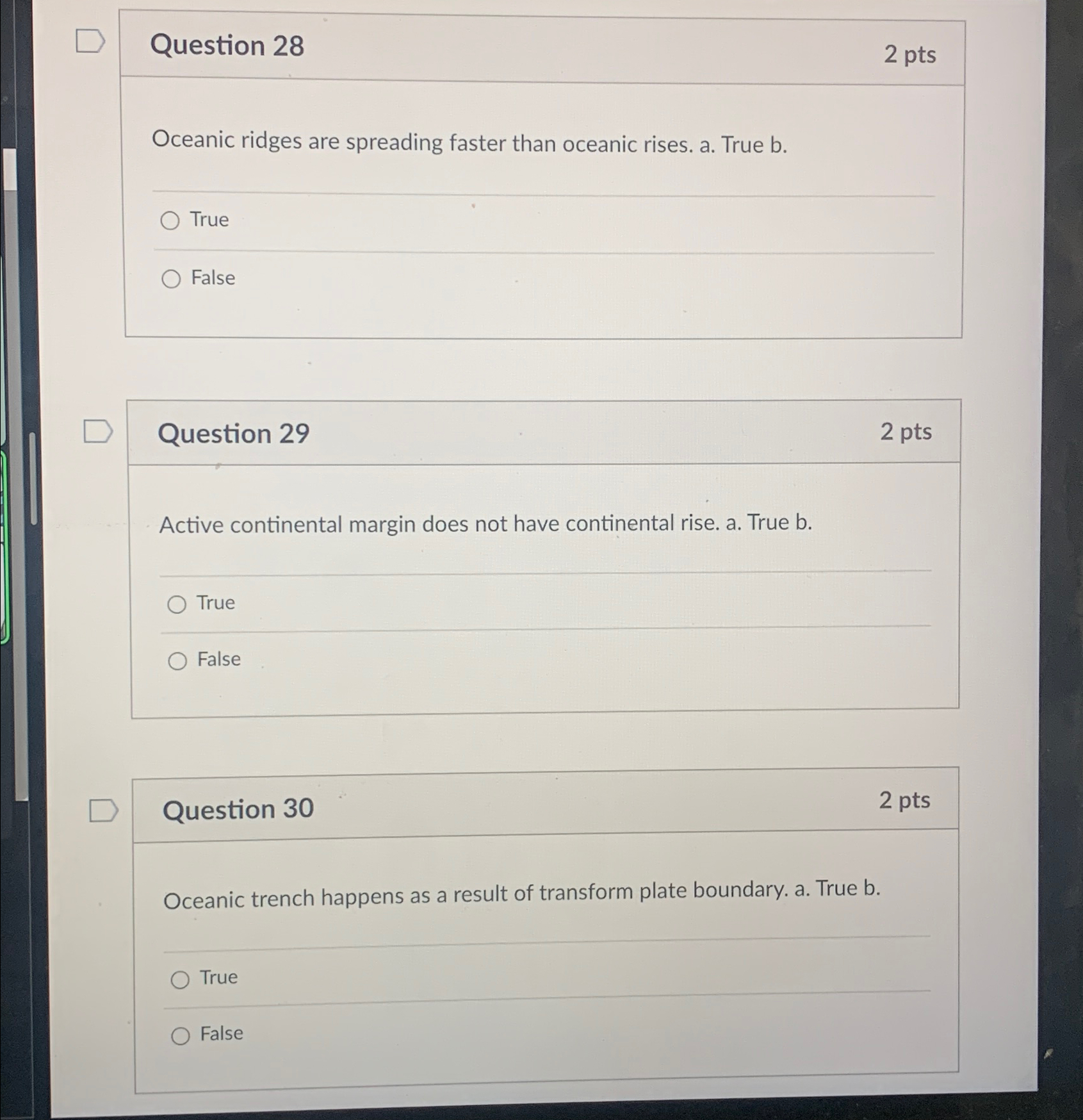Solved Question 282 ﻿ptsOceanic ridges are spreading faster | Chegg.com