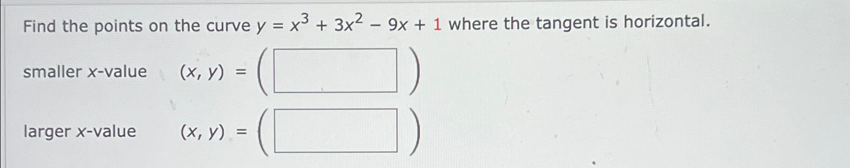 Solved Find the points on the curve y=x3+3x2-9x+1 ﻿where the | Chegg.com
