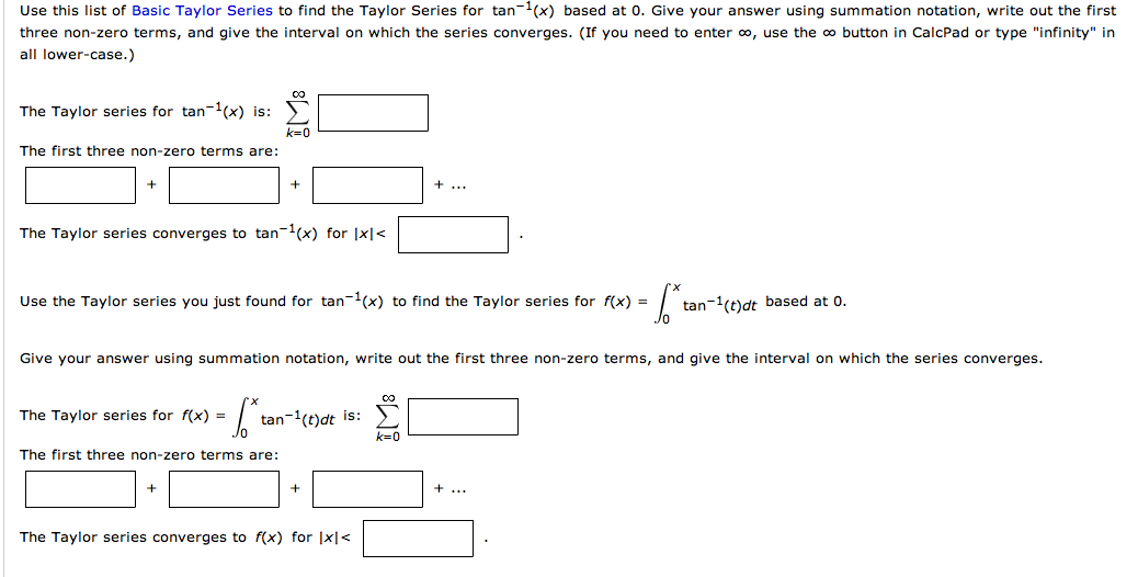 Solved Use this list of Basic Taylor Series to find the | Chegg.com