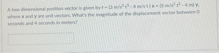 Solved A two dimensional position vector is given by r = (3 | Chegg.com