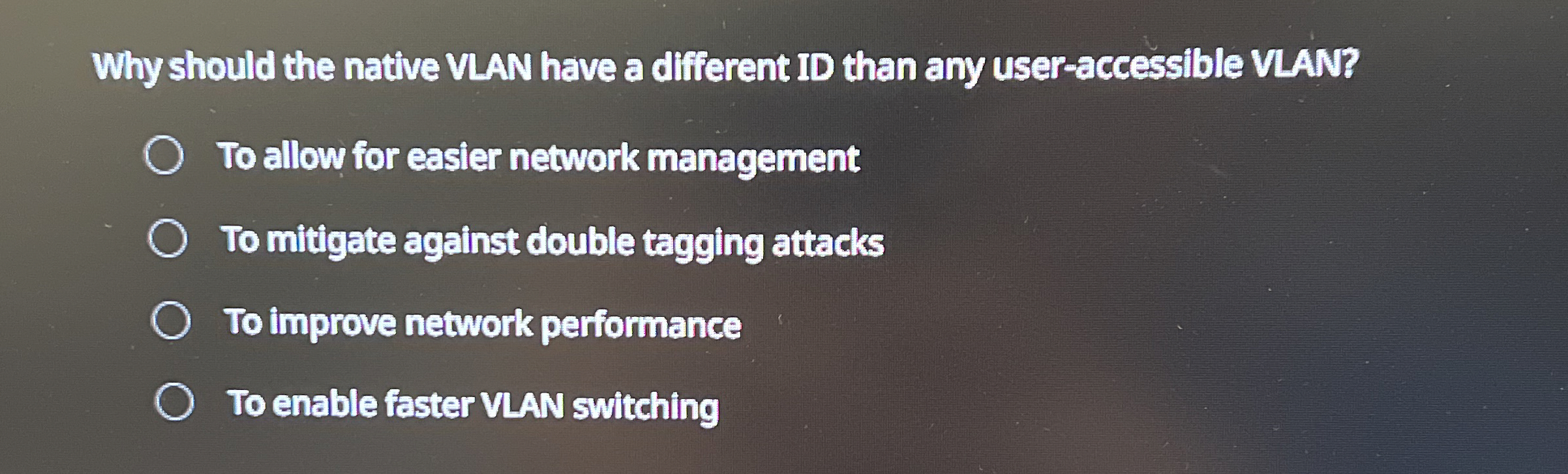 Solved Why should the native VLAN have a different ID than | Chegg.com
