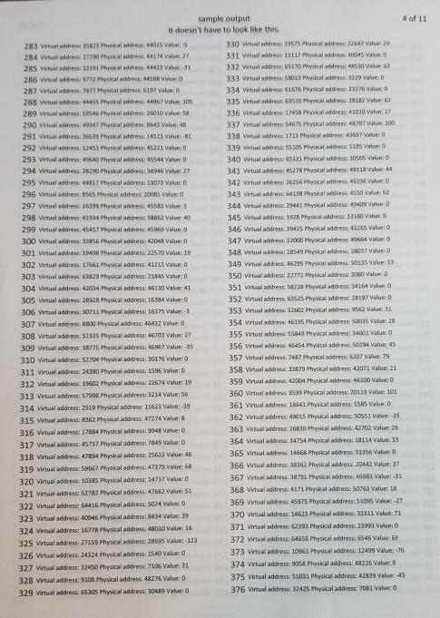 Solved Virtual Memory Manager Project in C. write a program | Chegg.com